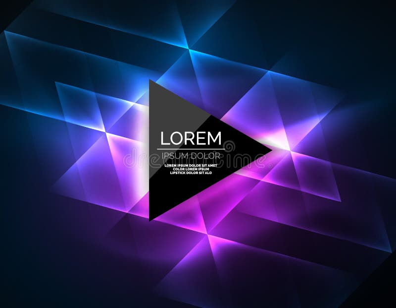 Color Neon Glowing Triangles, Abstract Background Stock Vector ...