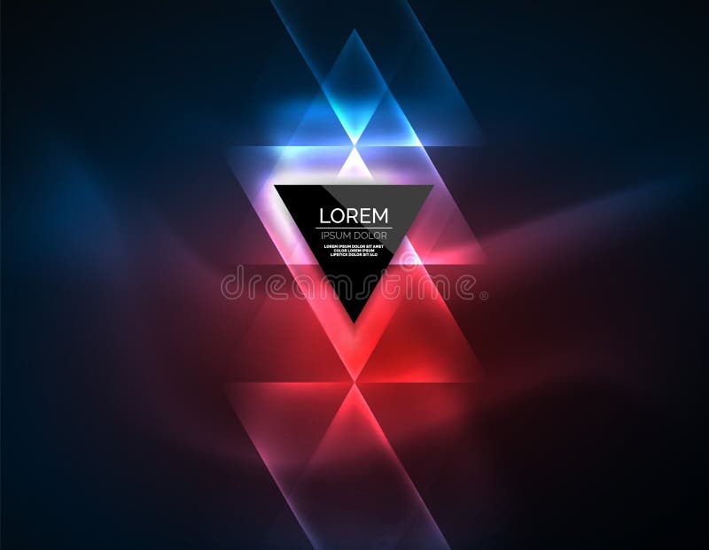 Color Neon Glowing Triangles, Abstract Background Stock Vector ...