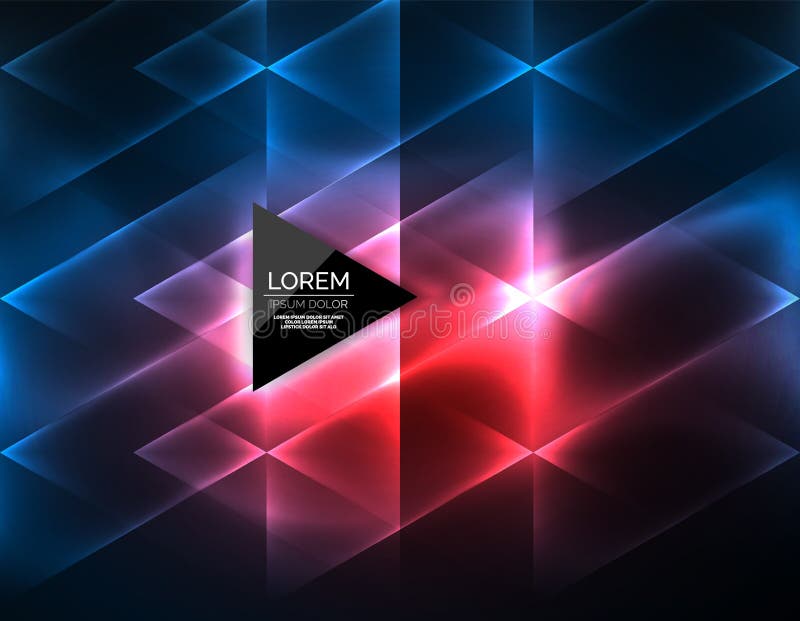 Color Neon Glowing Triangles, Abstract Background Stock Vector ...
