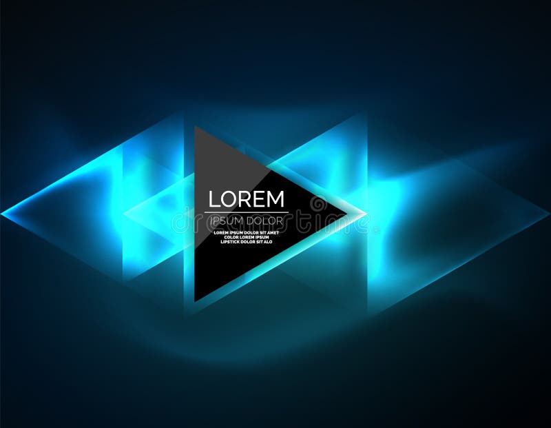 Color Neon Glowing Triangles, Abstract Background Stock Vector ...