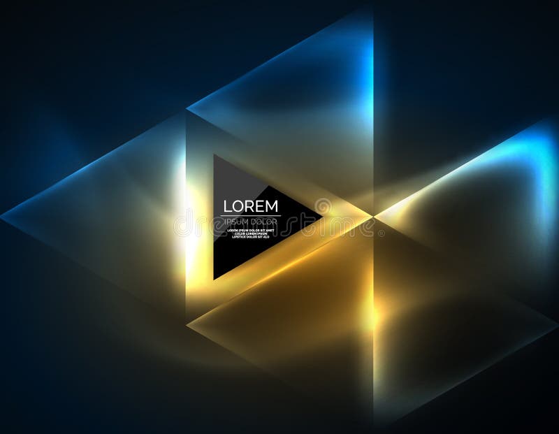 Color Neon Glowing Triangles, Abstract Background Stock Vector ...