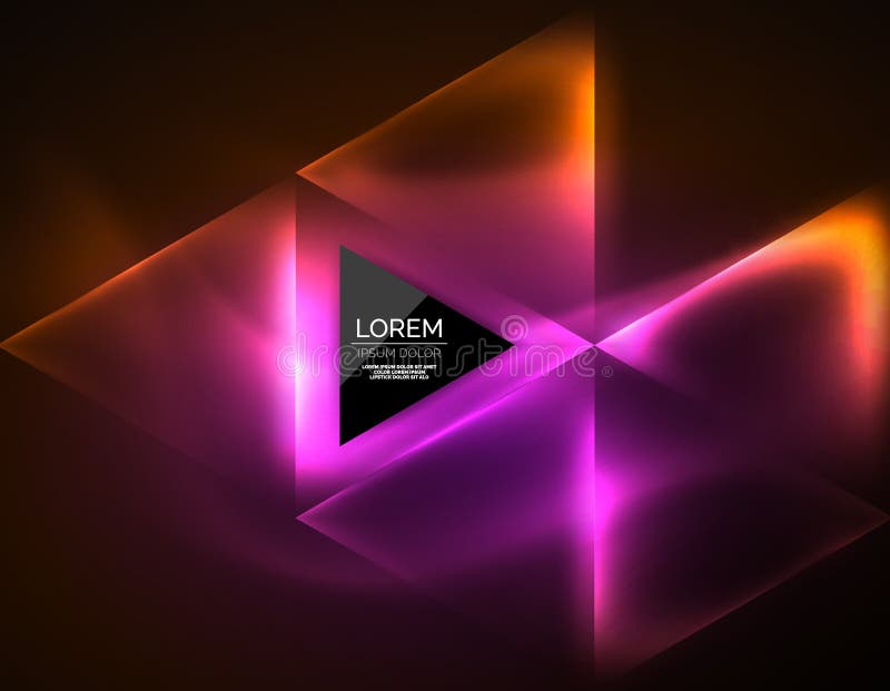 Color Neon Glowing Triangles, Abstract Background Stock Vector ...