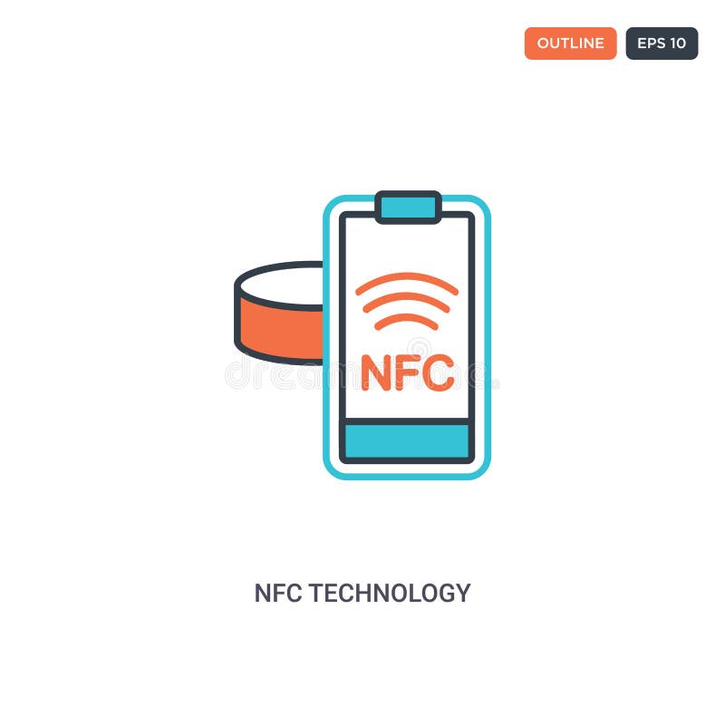 2 Color Nfc Technology Concept Line Vector Icon. Isolated Two Colored ...