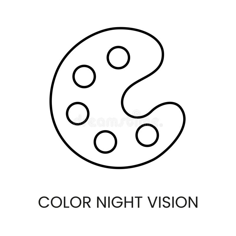 Color Night Vision Line Vector Icon for Packaging on Cctv Camera with ...