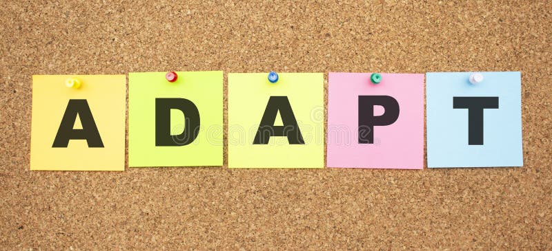 Color Notes with Letters Pinned on a Board. Word ADAPT Stock Image ...