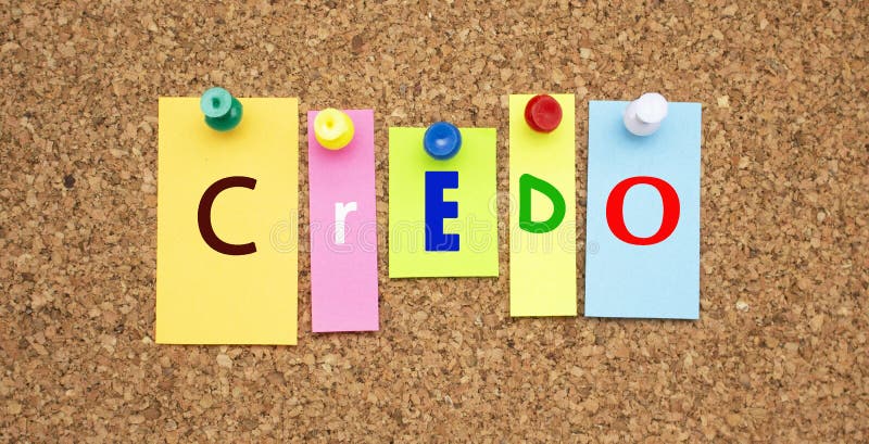 Color Notes with Letters Pinned on a Board. Word CREDO Stock Image ...