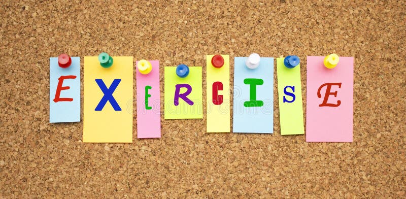 The Word Exercise Formed by Wooden Blocks on a White Table, Reminder ...