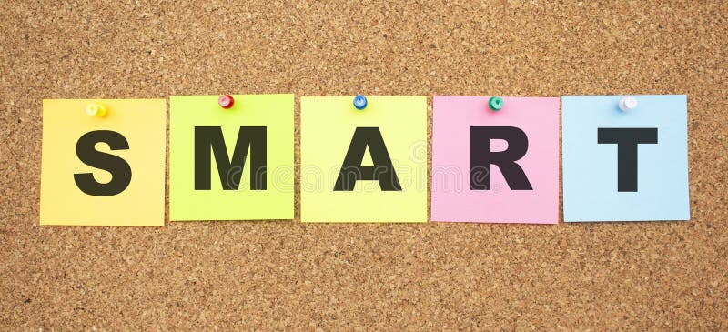 Color Notes with Letters Pinned on a Board. Word SMART Stock Photo ...