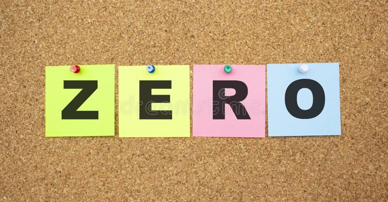 Color Notes with Letters Pinned on a Board. Word ZERO Stock Image ...