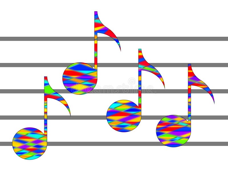 Colored Musical Staff Notes Stock Illustrations – 74 Colored Musical ...