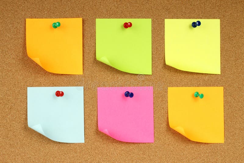Colour note papers stock image. Image of office, hang - 29367885