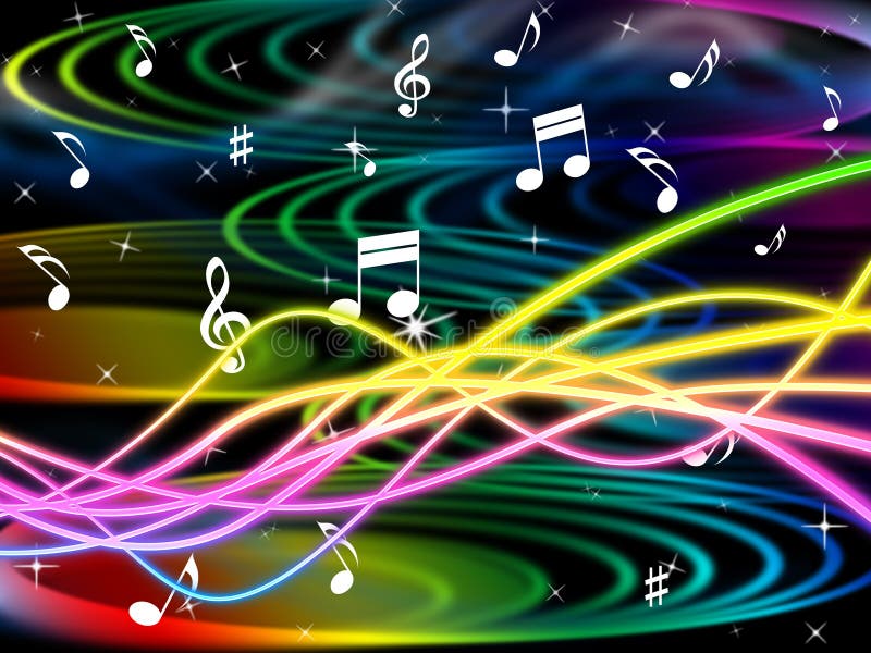 Color Notes Represents Sheet Music and Clef Stock Illustration ...