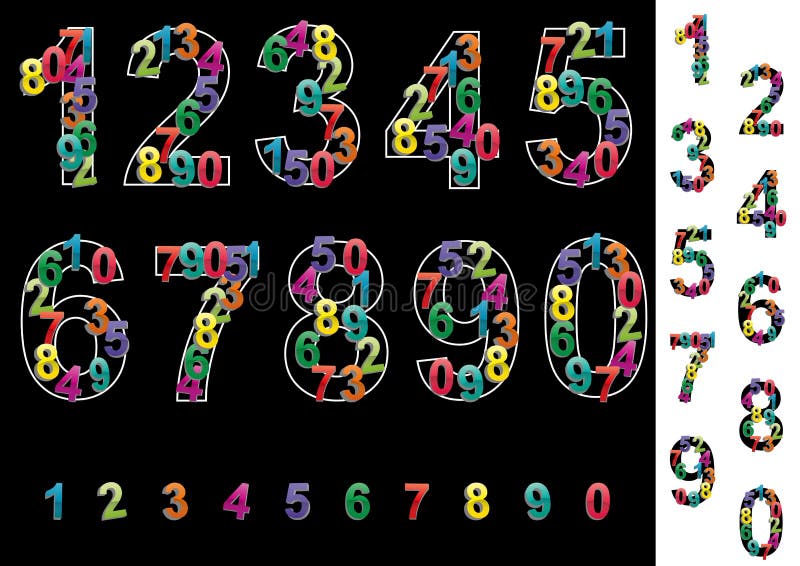 Vector set of number stock vector. Illustration of divide - 118222828