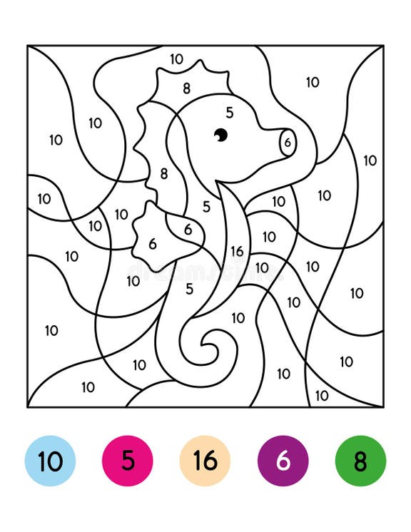 Kids Coloring Page: Color by Number Stock Vector - Illustration of code ...