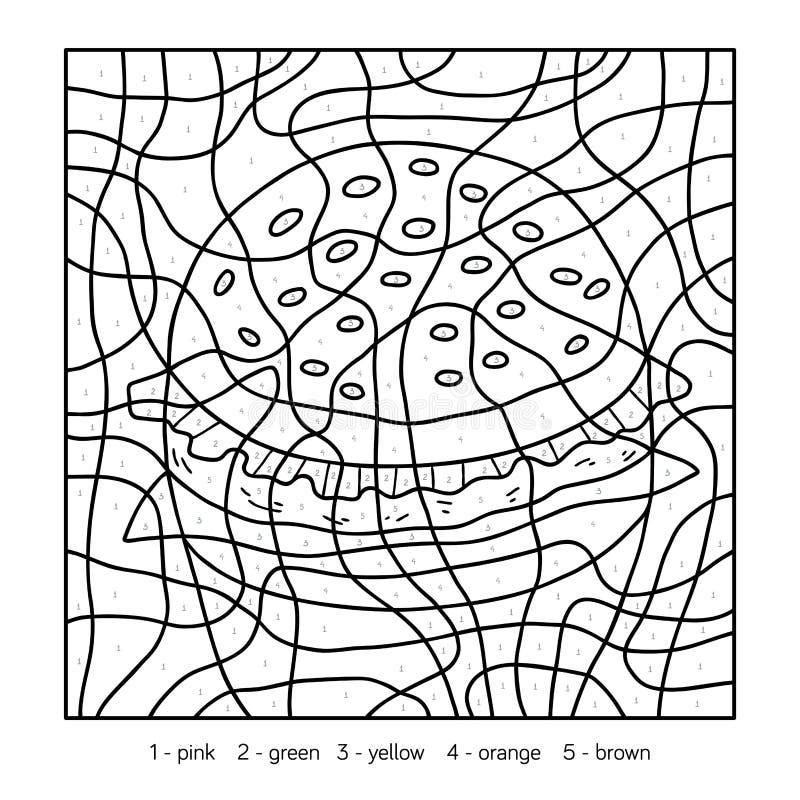 Color by Number, Education Game, Burger Stock Vector - Illustration of ...