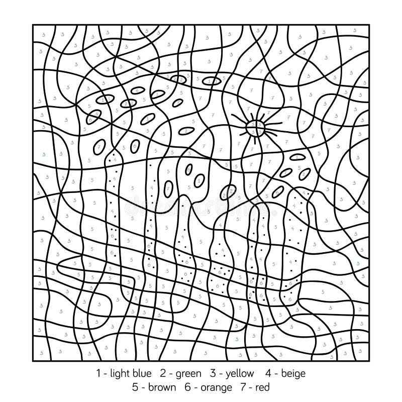 Color by Number, Education Game, Cake Stock Vector - Illustration of ...