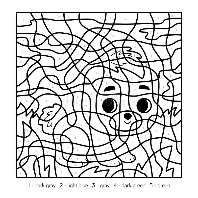 Color by Number, Education Game, Rabbit Stock Vector - Illustration of ...