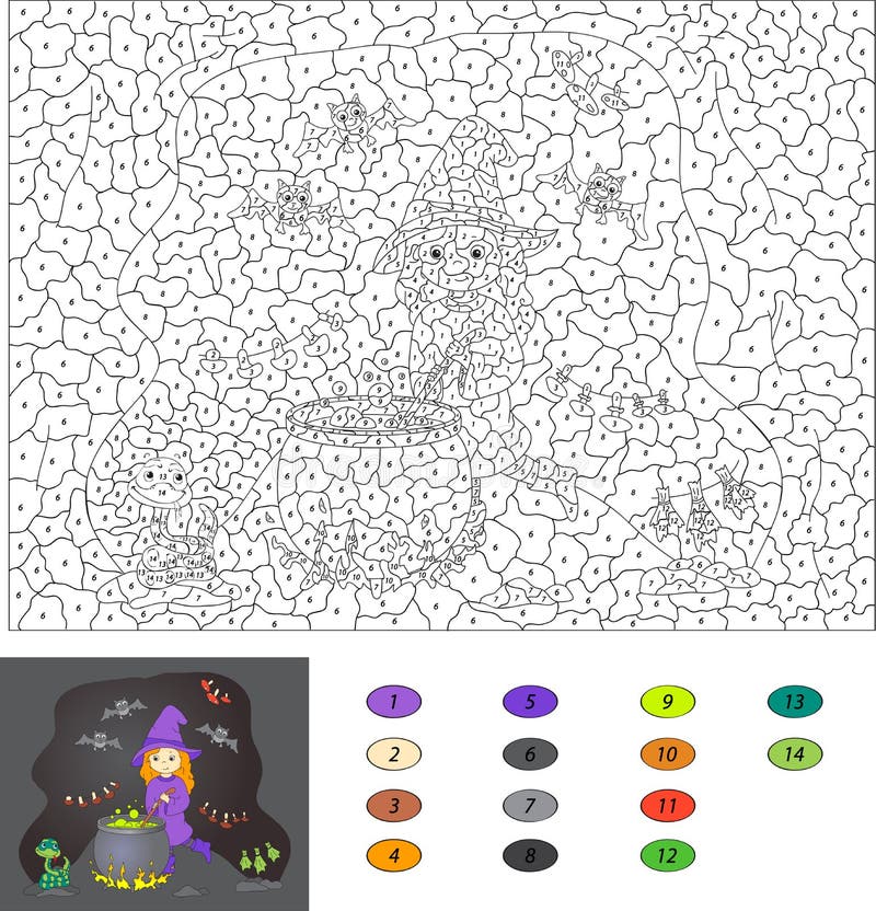 Color by Number Educational Game for Kids. Cartoon Zebra Stock Vector ...