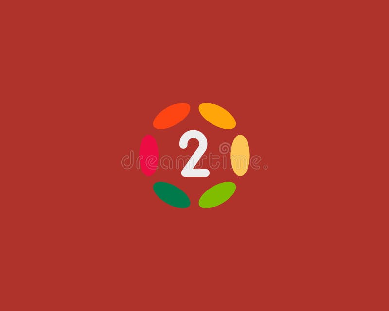 Color Number 2 Logo Icon Vector Design. Hub Frame Numeral Logotype ...