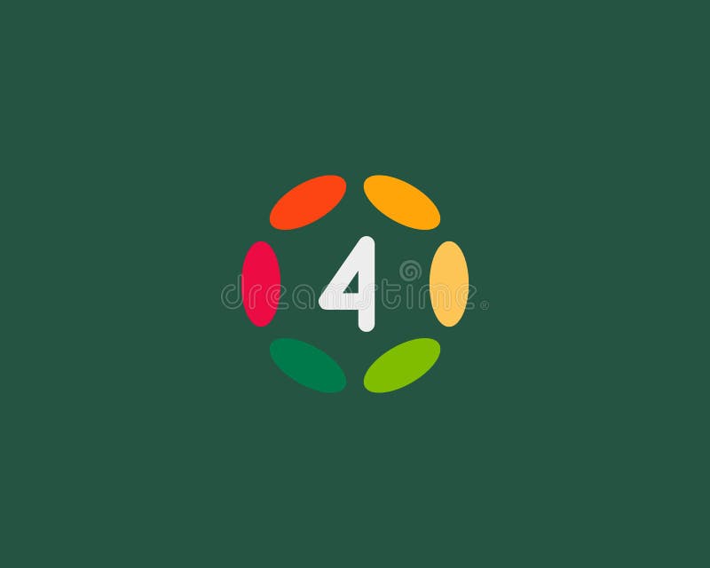 Color Number 7 Logo Icon Vector Design. Hub Frame Numeral Logotype ...
