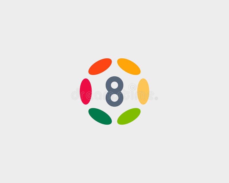 Number 6 Logo Icon Design Template. Creative Linear Wreath Frame Emblem ...