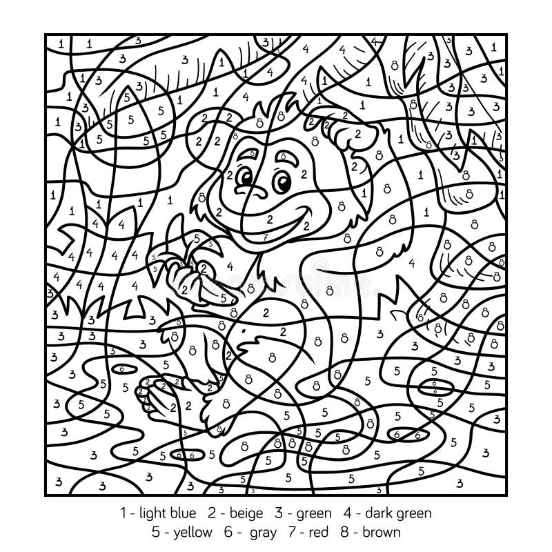 Color Number Game Children Monkey Banana Stock Illustrations – 12 Color ...