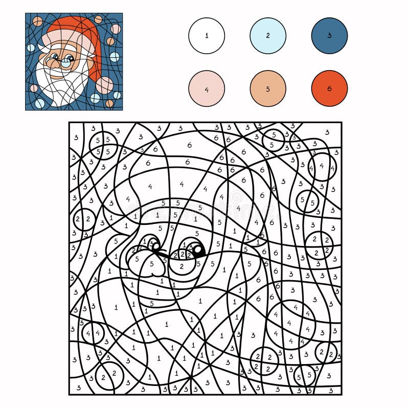 Color by Number (Santa Claus) Stock Vector - Illustration of claus ...