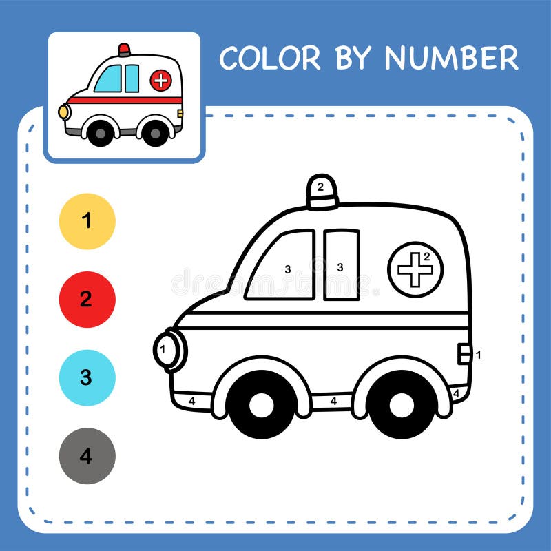 Color by Number Worksheet for Kids Learning Numbers by Coloring Stock ...