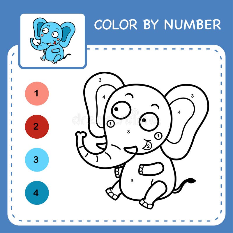 Color by Number Worksheet for Kids Learning Numbers by Coloring Stock ...