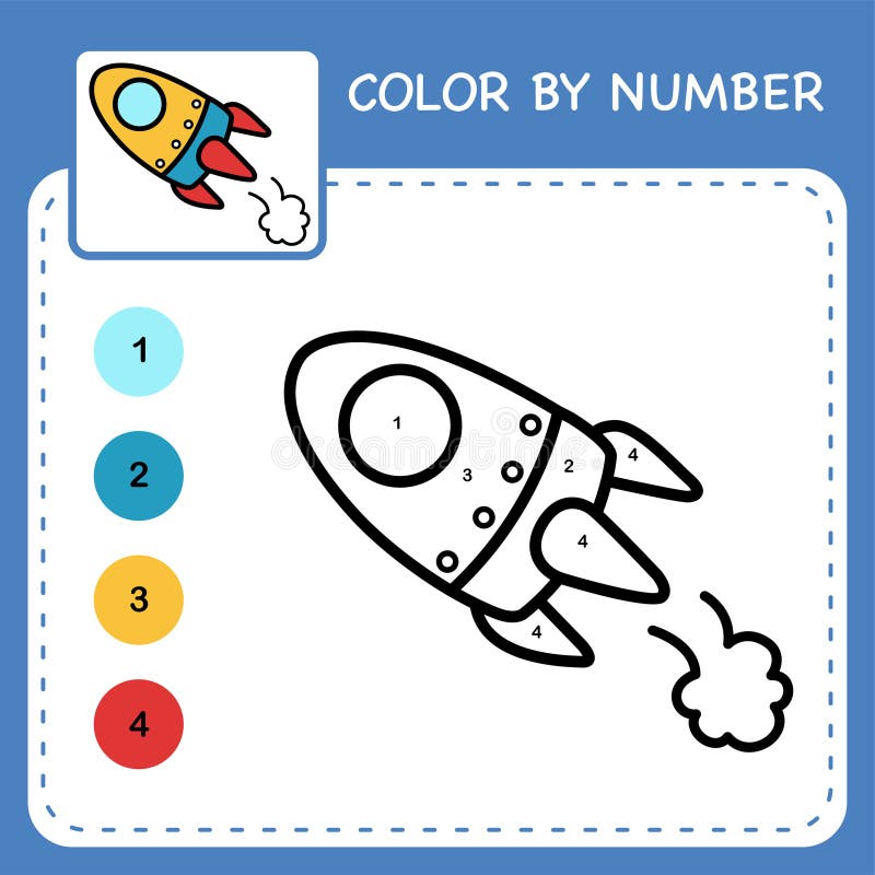 Color by Number Worksheet for Kids Learning Numbers by Coloring Stock ...