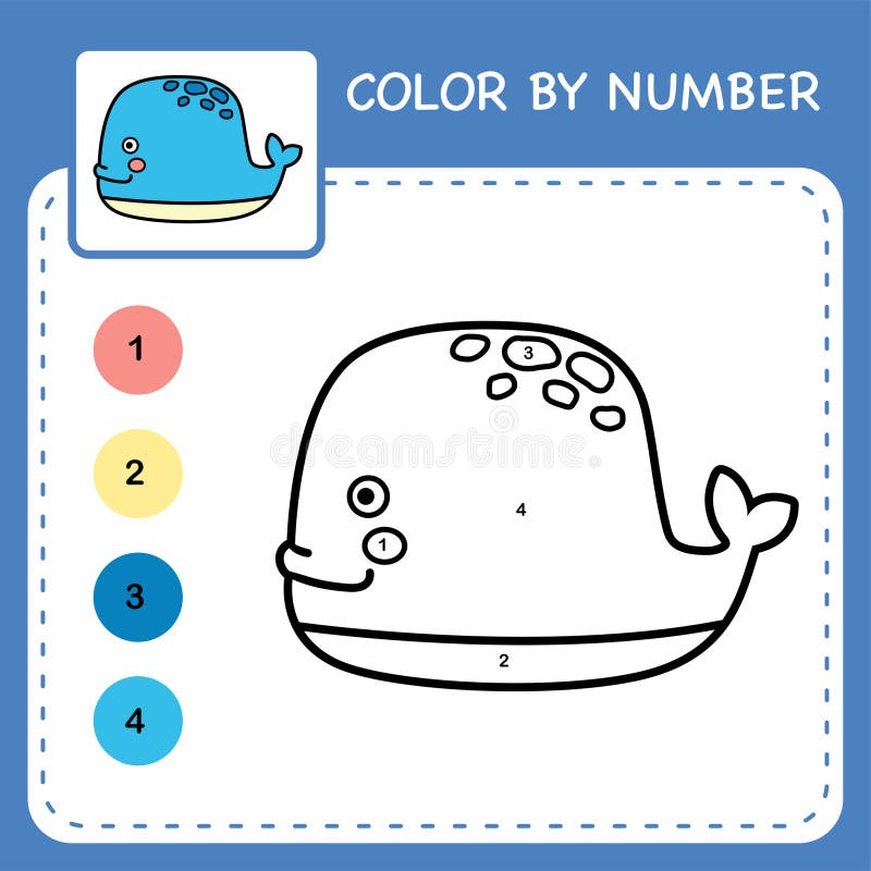 Color by Number Worksheet for Kids Learning Numbers by Coloring Stock ...