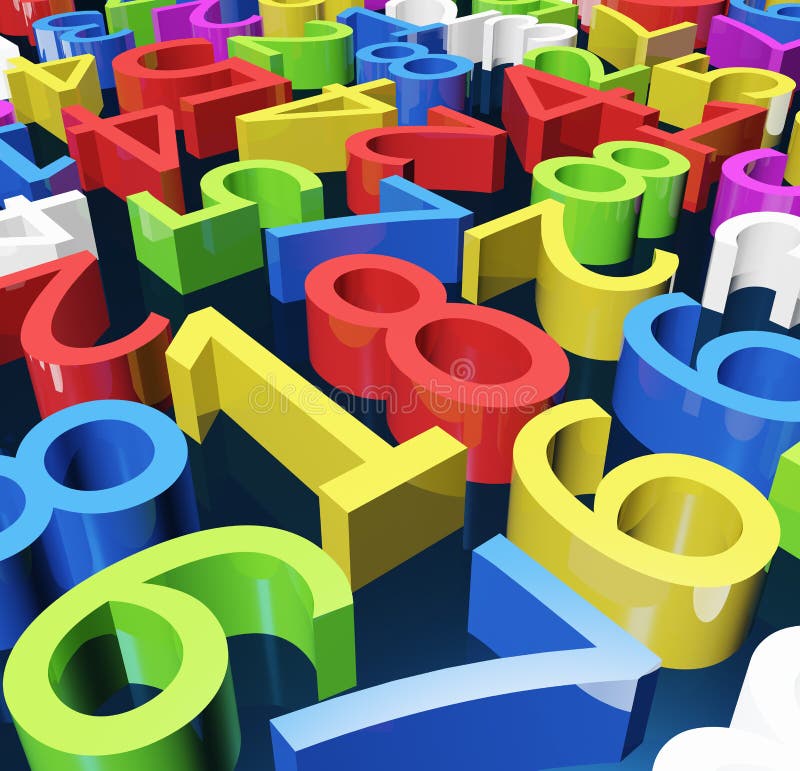 Set of color numbers stock vector. Illustration of clip - 24863182