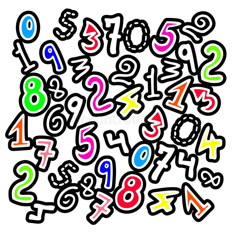 Color numbers stock vector. Illustration of sticker, math - 34761596
