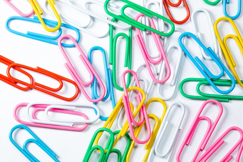 Color Office Clips. Office Background. Stock Photo - Image of office ...