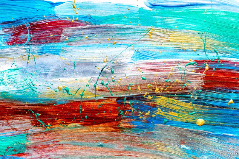 Color Oil Painting Texture with Brushes for Bright Background Stock ...