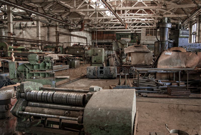 Color Old And Abandoned Factory Building Stock Photo - Image of labor ...