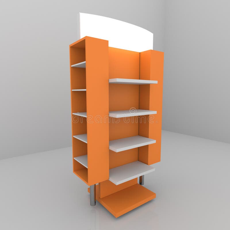 Color orange shelves stock illustration. Illustration of point - 63975072