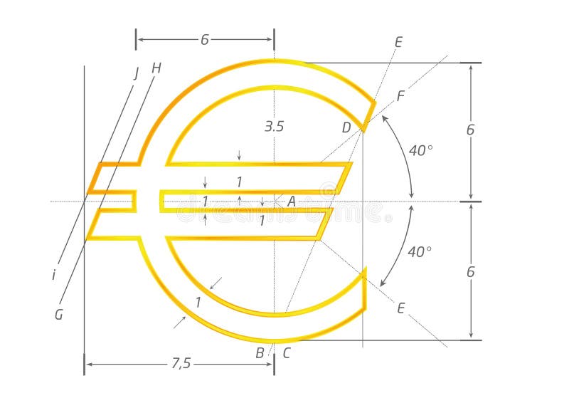 Símbolo euro del oro ilustración del vector. Ilustración de coste ...