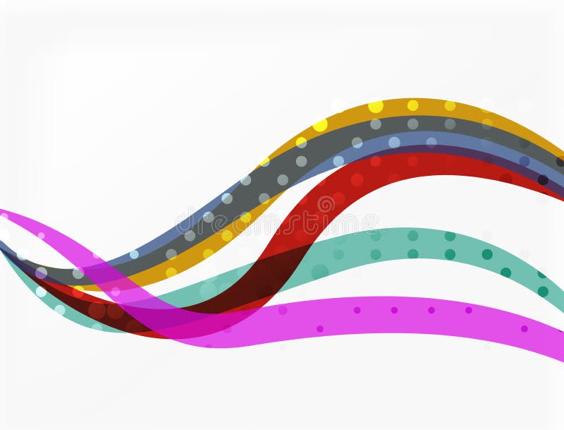 Color Overlapping Wave Stripes, Abstract Background. Stock Illustration ...