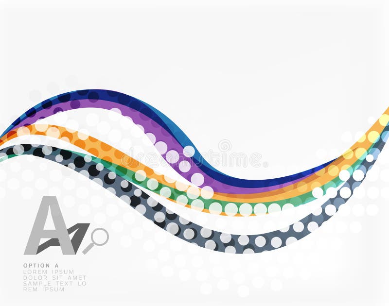 Color Overlapping Wave Stripes, Vector Abstract Background. Stock ...