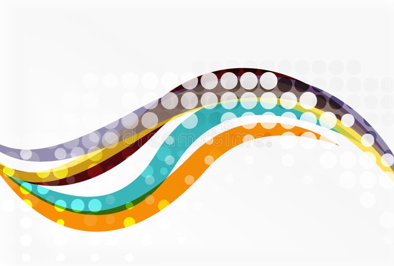 Color Overlapping Wave Stripes, Vector Abstract Background. Stock ...