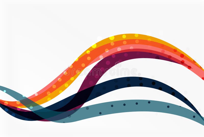 Color Overlapping Wave Stripes, Vector Abstract Background. Stock ...