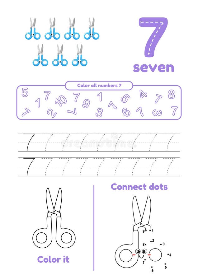 Color Page, Dot To Dot, Trace on One Page for Kids Education. Learning ...