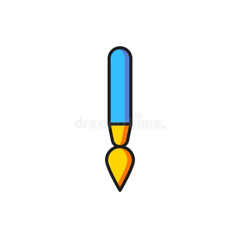 Color Paint Brush Icon Isolated on White Background. Flat Filled ...