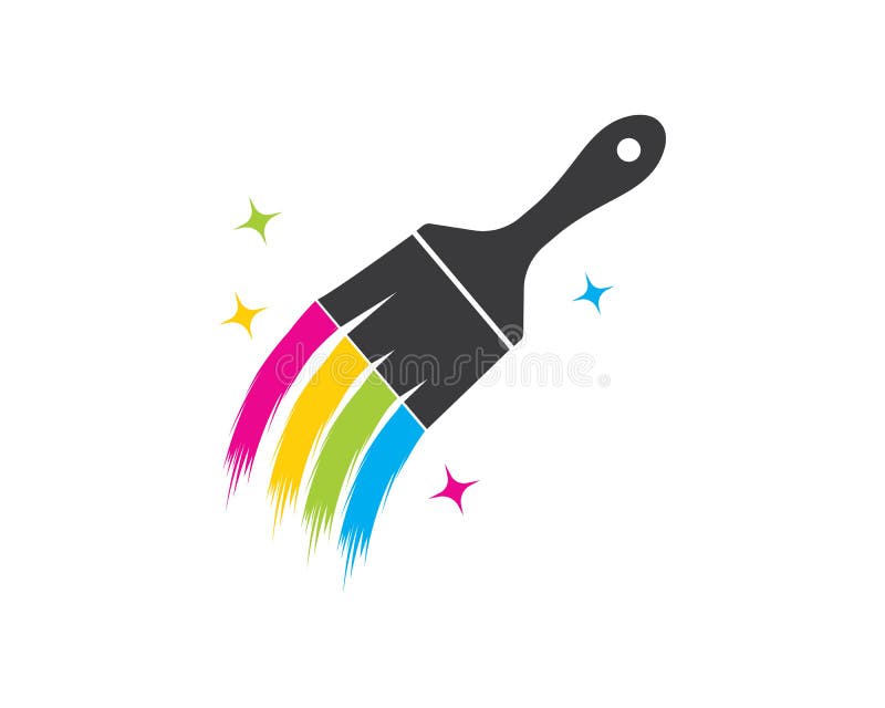 Color Paint Brush Logo Icon Vector Illustration Stock Vector ...