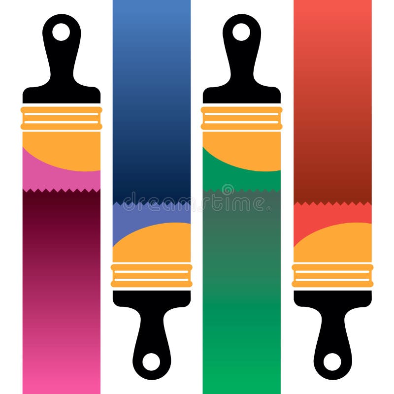 Color Paint Brush Vector Abstract Design Stock Vector - Illustration of ...
