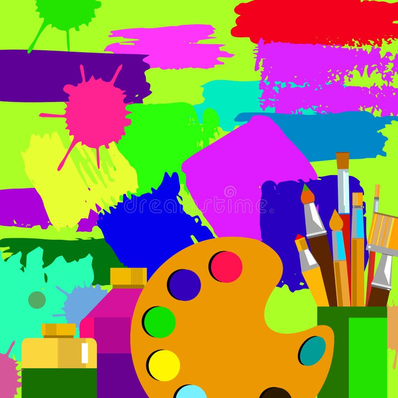 Color Paint Brush Vector Abstract Design Background Paintbrush Art ...