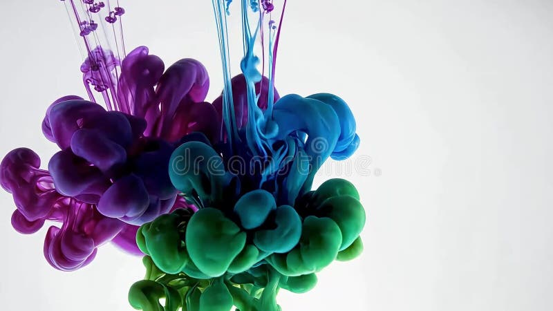 Color paint drops in water stock footage. Video of design - 367691984