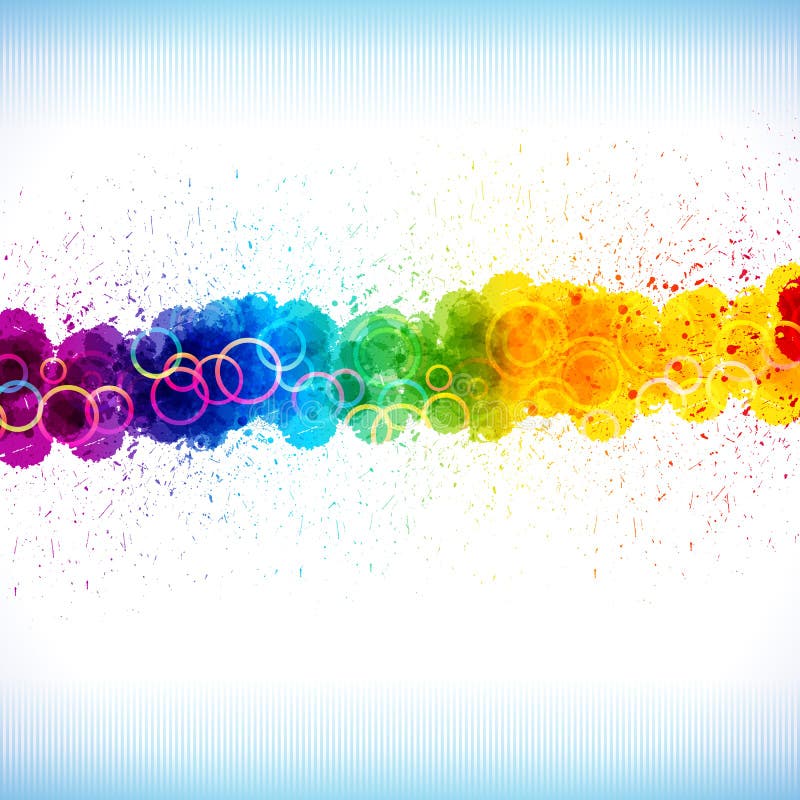 Color Paint Splashes Round Background Stock Vector - Illustration of ...