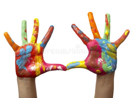 Color painted child hand stock image. Image of effort - 9329197